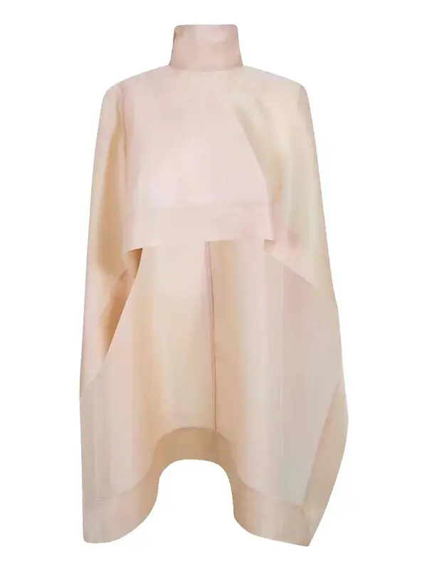 Alberta Ferretti Asymmetric High-neck Cape - Neutrals