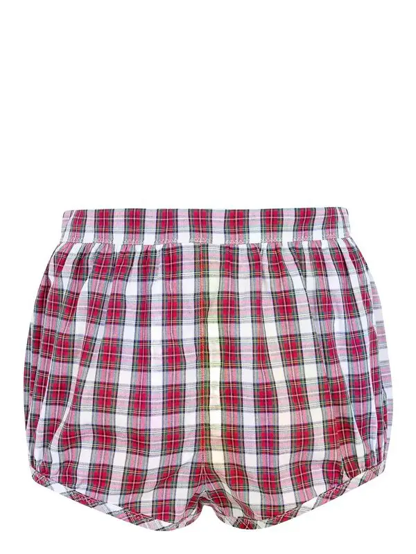 N°21 Tartan-print Gathered Shorts - Red