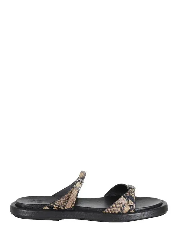 POEVE Laila Snakeskin-effect Sandals - Neutrals