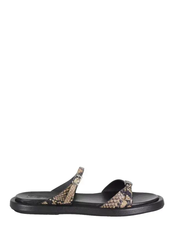 POEVE Laila Snakeskin-effect Sandals - Neutrals