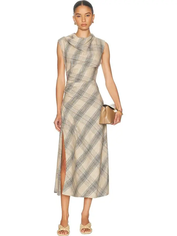 Simkhai Burke Midi Dress - Rattan Plaid