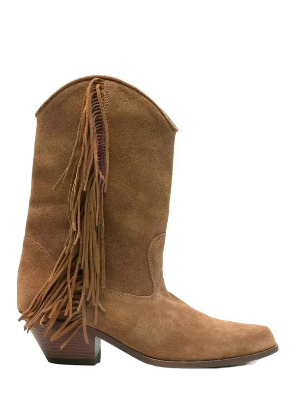VIC MATIE Fringed Cowboy Boots - Brown