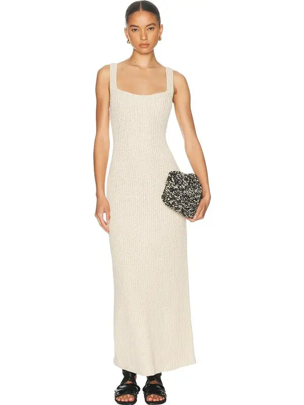 Khaite Lex Ribbed Knit Dress - Ivory
