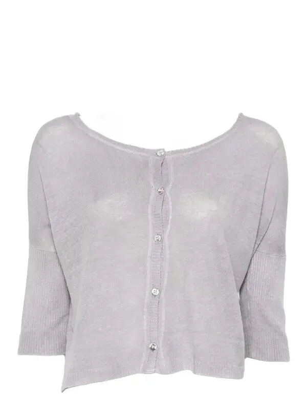 Avant Toi Fine-knit Button-up Cardigan - Grey