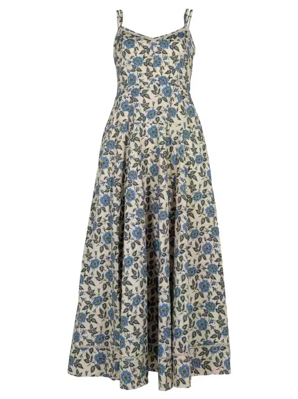 Derek Lam 10 Crosby Adair Floral-print Midi Dress - Neutrals