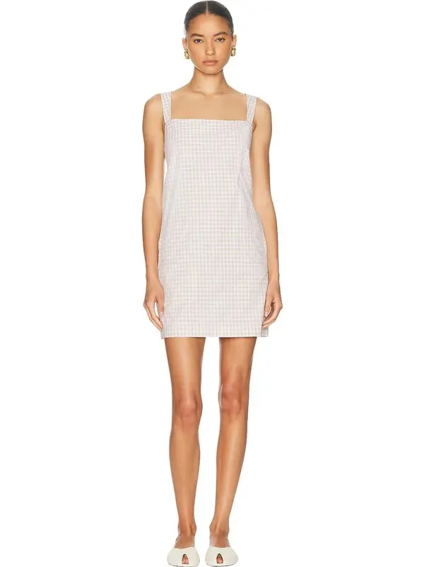 Simkhai Sloan Mini Dress - Sand Gingham