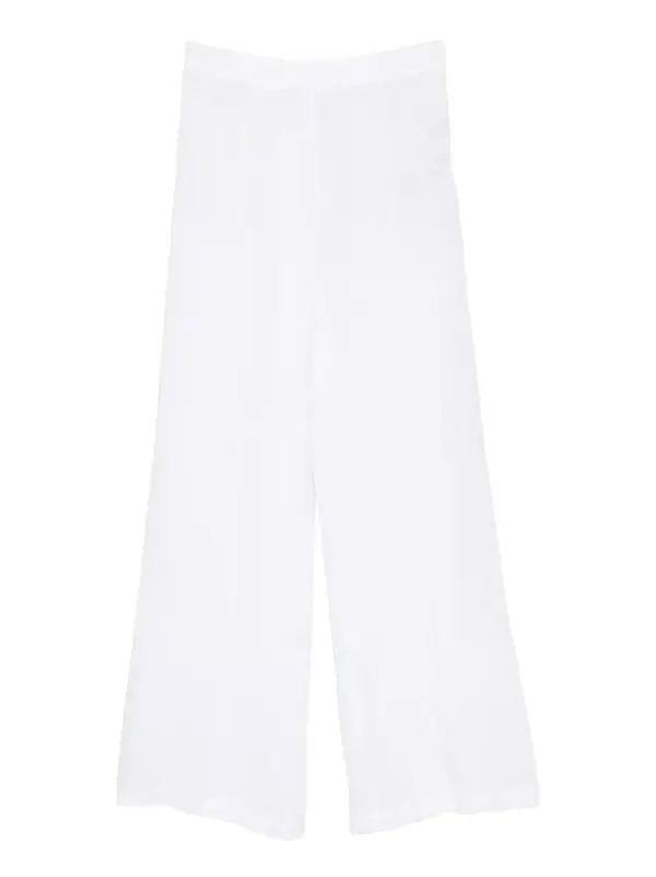 120% Lino Wide-leg Trousers - White