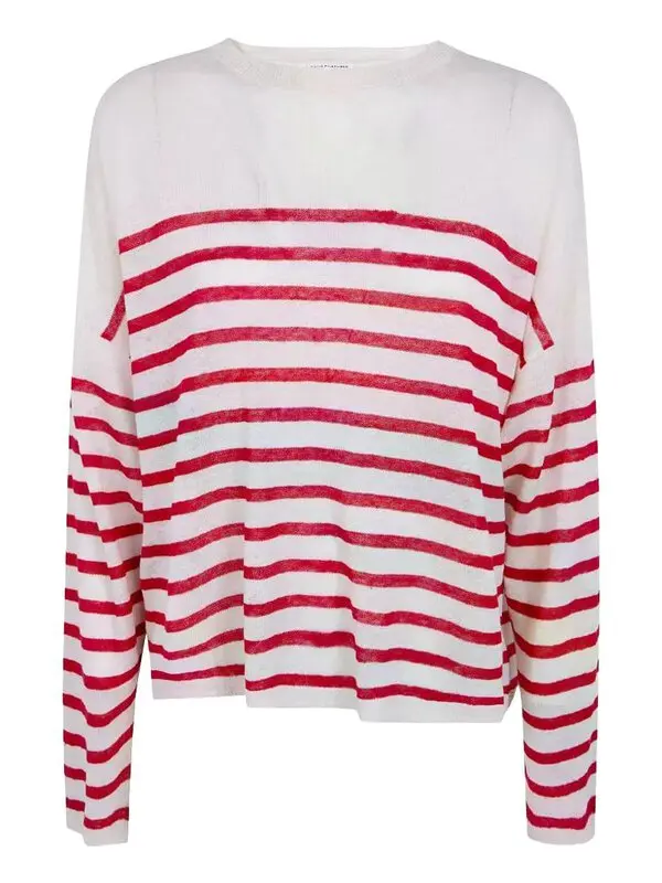 Majestic Filatures Striped Long-sleeve Sweater - White
