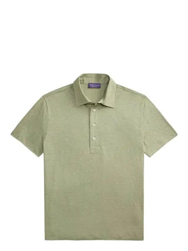 Ralph Lauren Purple Label Linen Polo Shirt - Green