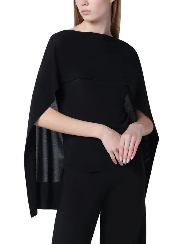 Alberta Ferretti Top With Chiffon Sleeves - Black
