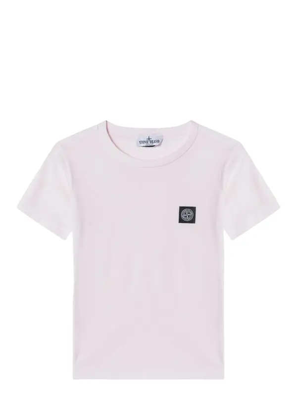 Stone Island T-shirt With Compass Logo Patch - Pink
