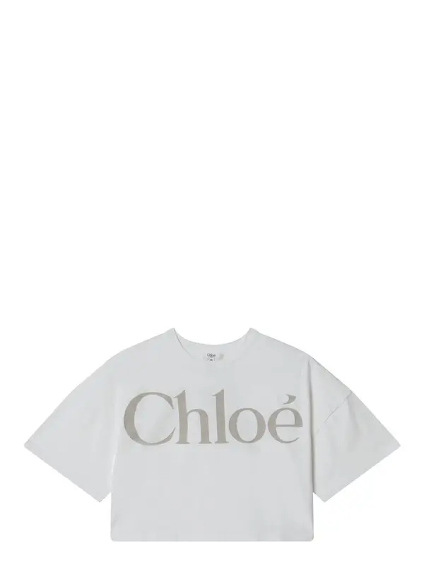 Chloé Cropped T-shirt With Logo - White