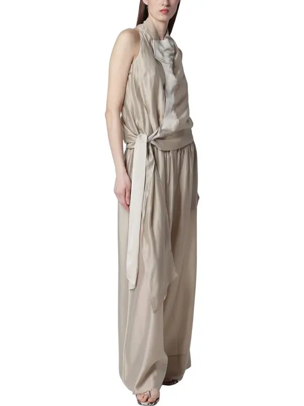 ENTIRE STUDIOS Flowing Satin Top - Beige