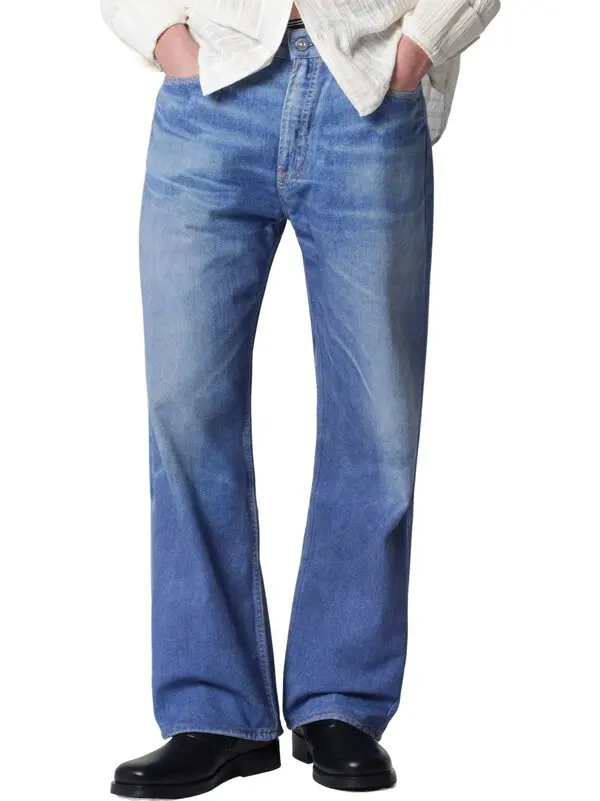 Our Legacy Third Cut Jeans In Digital Aurora Print - Blue