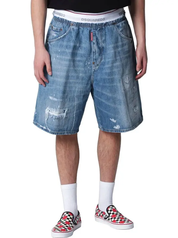 Dsquared2 Surfer Denim Bermuda Shorts - Blue