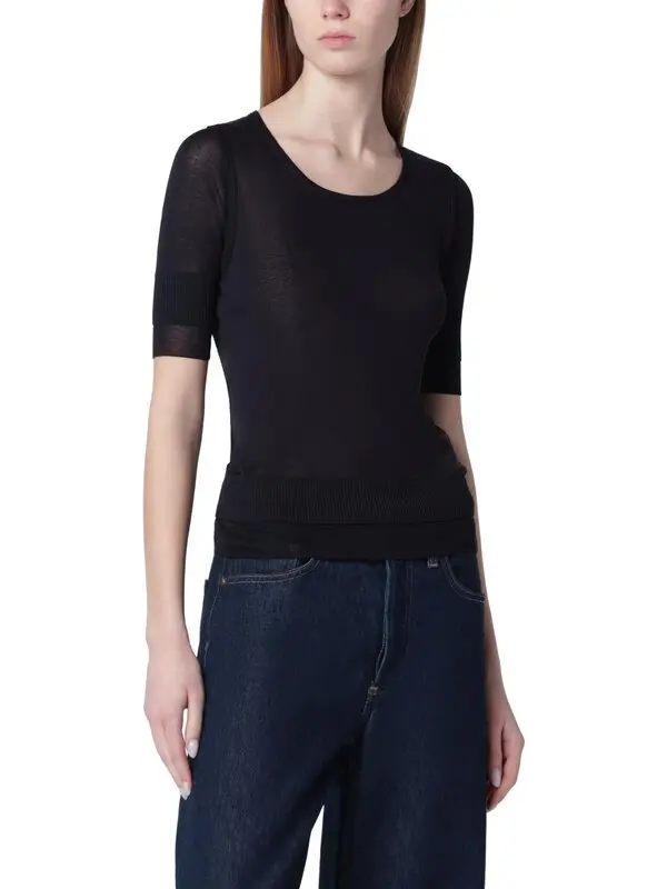 LEMAIRE Trompe-l'oeil Viscose And Silk Top - Blue