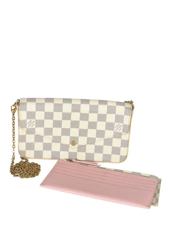 LOUIS VUITTON Damier Azur Canvas Felicie Pochette - Beige