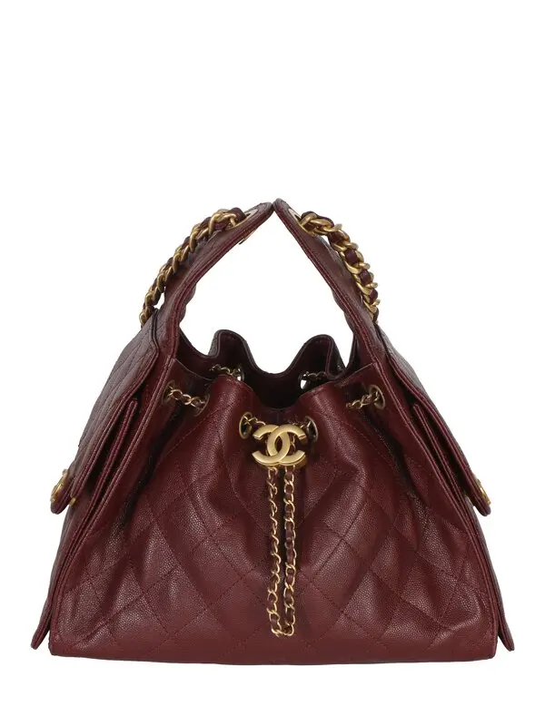 Chanel Quilted Caviar 25 Hobo - Red