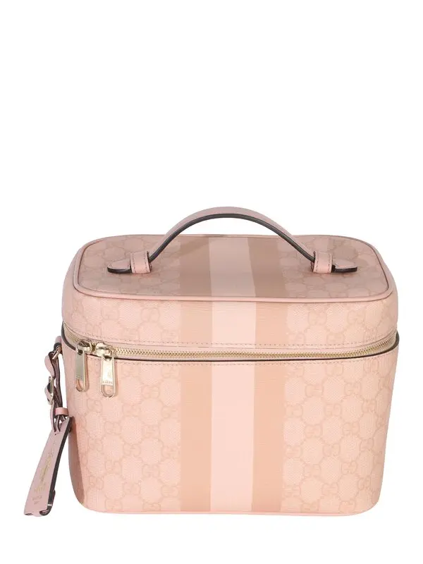Gucci Gg Supreme Monogram Savoy Vanity Case - Pink