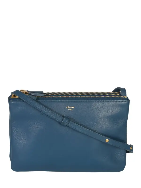 Celine Lambskin Trio Crossbody Bag - Blue