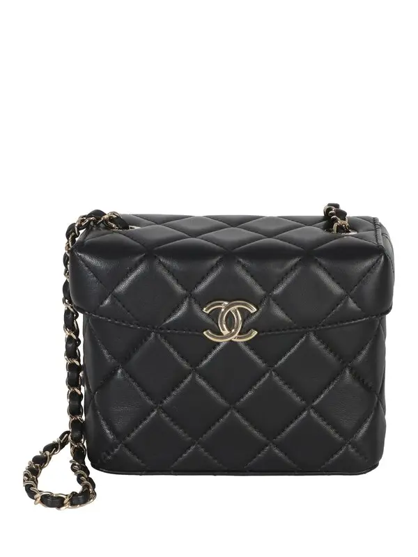 Chanel Quilted Lambskin Secret Box Bag - Black