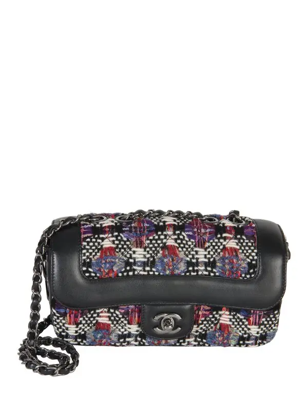 Chanel Tweed Flap Bag - Black