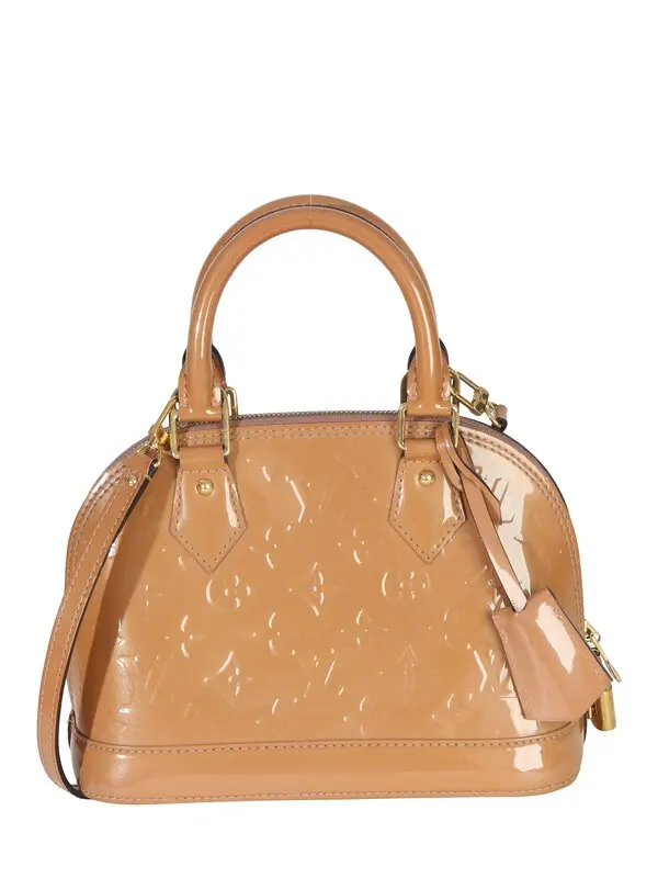 LOUIS VUITTON Monogram Vernis Alma Bb - Tan
