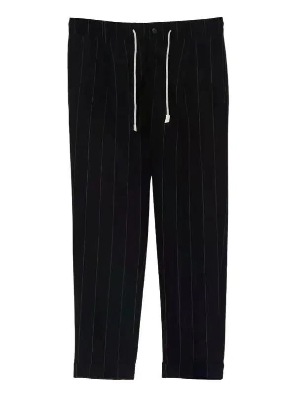 Eleventy Pinstripe Drawstring Trousers - Blue