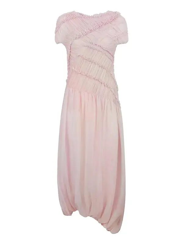 Magda Butrym Ruched Ruffled Dress - Pink