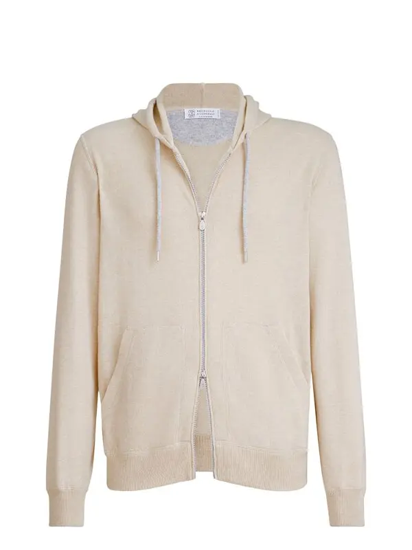 Brunello Cucinelli Cashmere Zip-up Hoodie - Beige