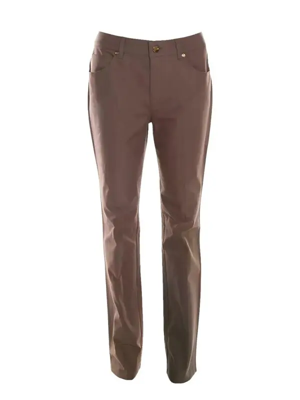 Escada Cotton Blend Straight-leg Trousers - Brown