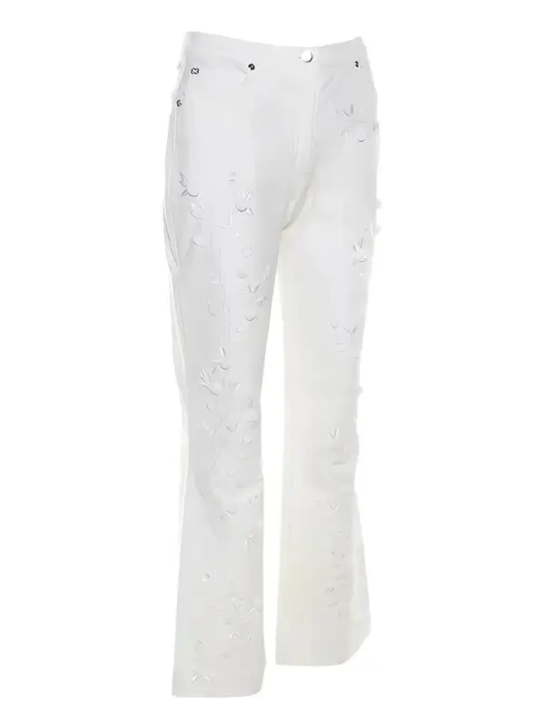 Escada Rosette-appliqué Trousers - White