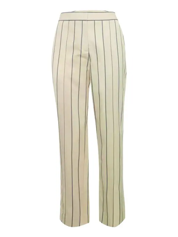 Victoria Beckham Striped Gabardine Trousers - Neutrals