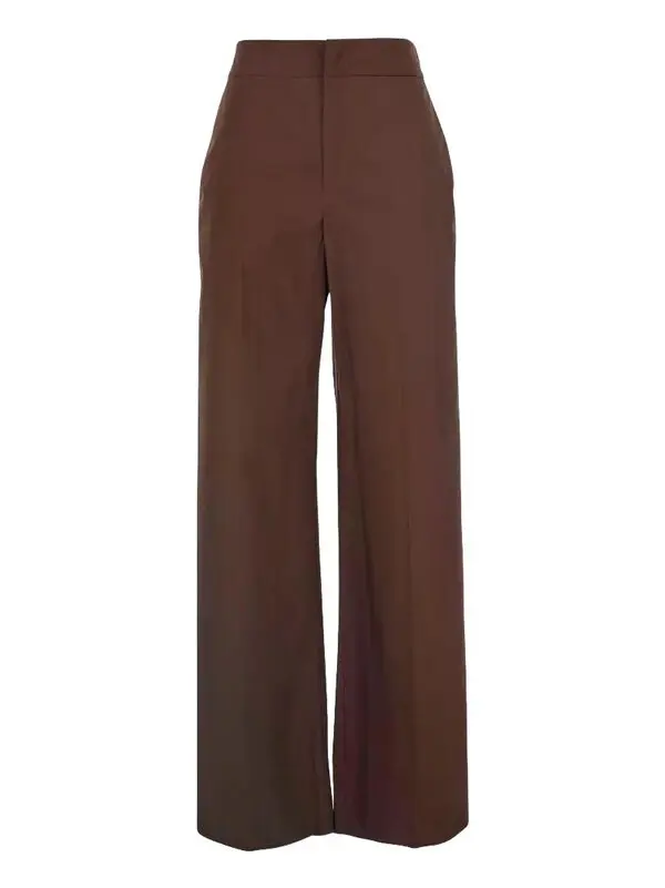 TWINSET Wide-leg Pressed-crease Trousers - Brown