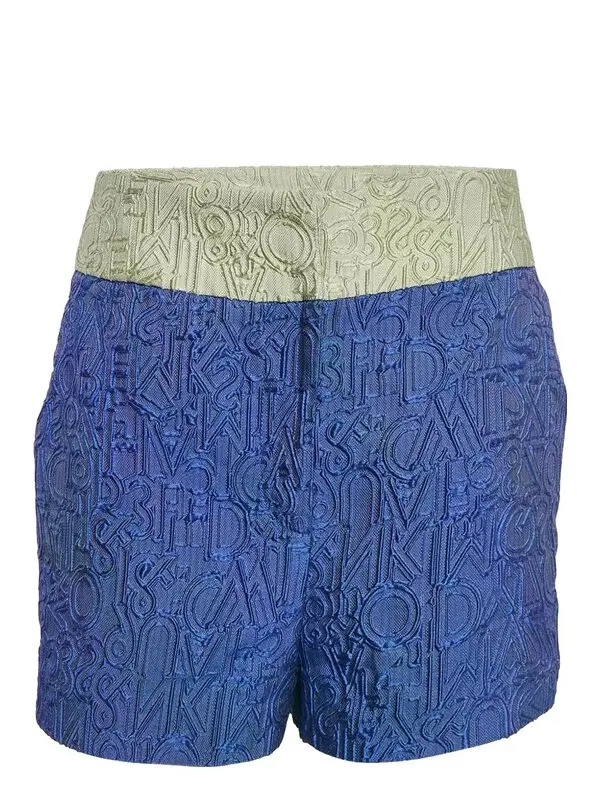 MARY KATRANTZOU Alphabet-jacquard Shorts - Blue