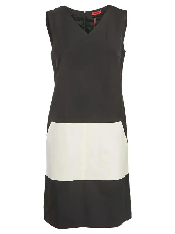 Hugo Boss Two-tone Sleeveless Dress - Black