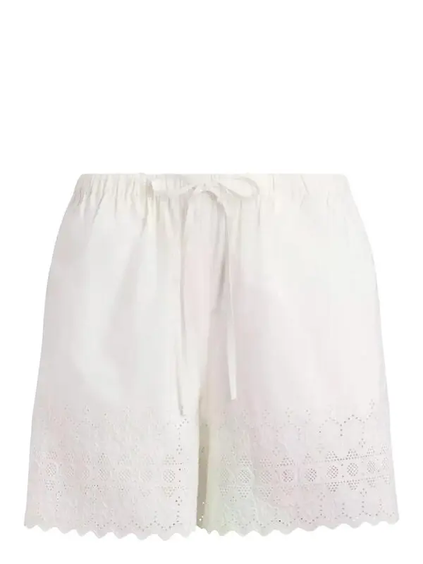 Polo Ralph Lauren Eyelet Scalloped Cotton Shorts - White