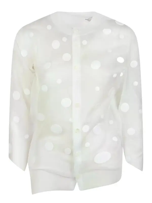 Junya Watanabe Polka-dot Sheer Cardigan - Neutrals