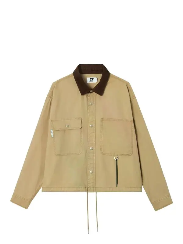 Izzue Corduroy-collar Overshirt - Neutrals