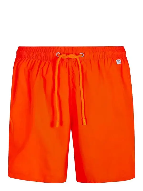 MC2 SAINT BARTH Logo-patch Drawstring Swim Shorts - Orange