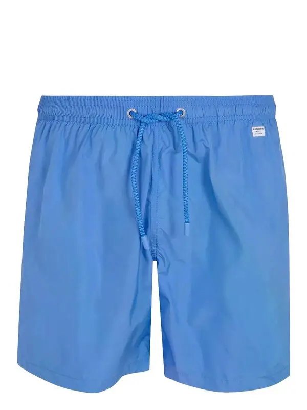 MC2 SAINT BARTH Logo-patch Drawstring Swim Shorts - Blue