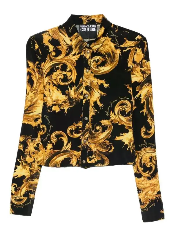 Versace Barocco-print Shirt - Yellow