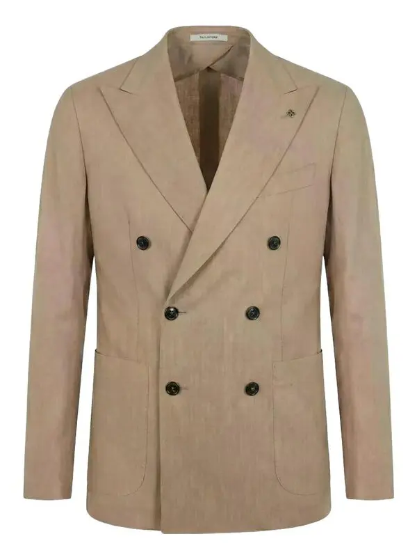 Tagliatore Montecarlo Double-breasted Linen Blazer - Neutrals