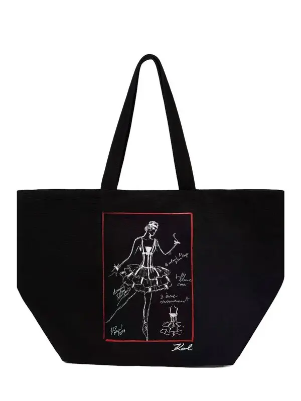 Karl Lagerfeld K/ballet Sketch-print Tote Bag - Black