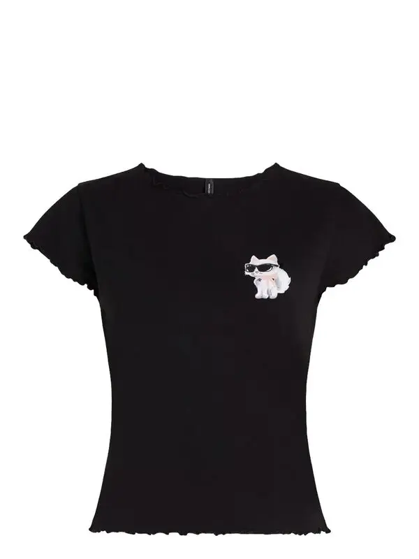 Karl Lagerfeld Ikon Choupette T-shirt - Black