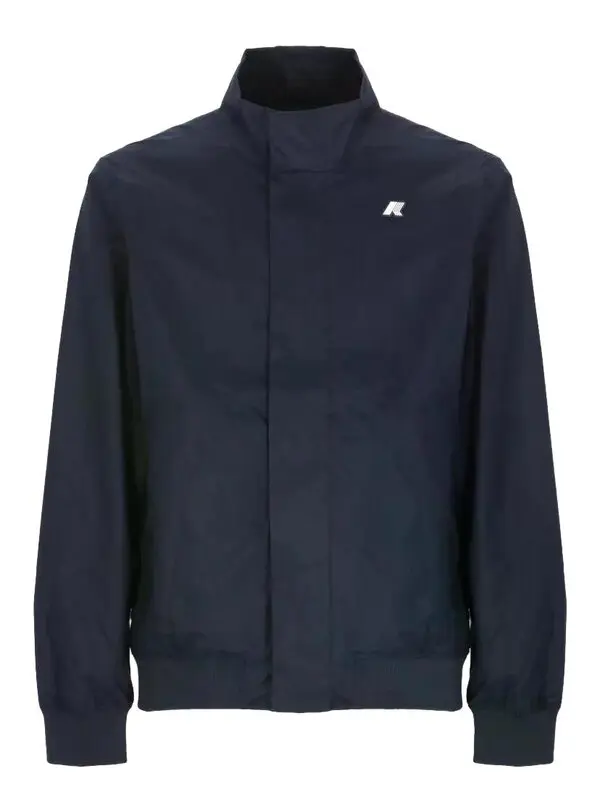 K-WAY Logo-patch High-neck Jacket - Blue