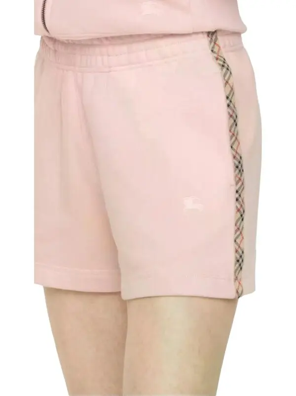 Burberry Check-trim Cotton Shorts - Pink