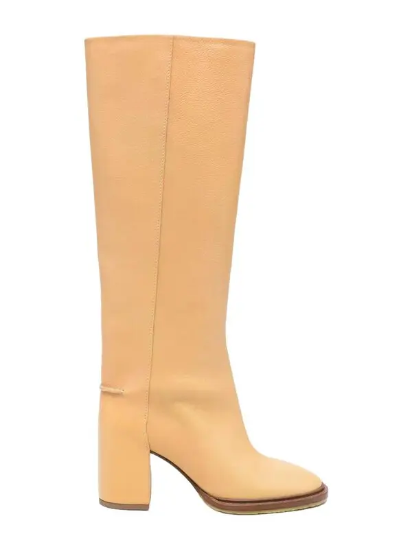 Chloé Grained Leather Boots - Neutrals