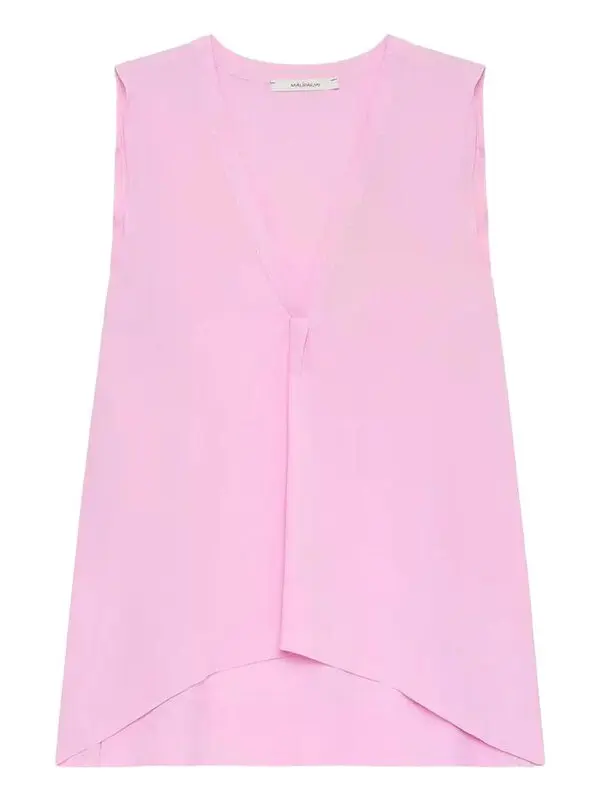 Malìparmi V-neck Pleated Sleeveless Top - Pink