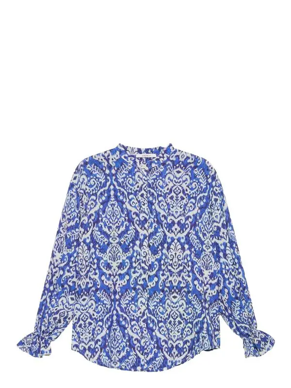 Malìparmi Ikat Ruffled Shirt - Blue